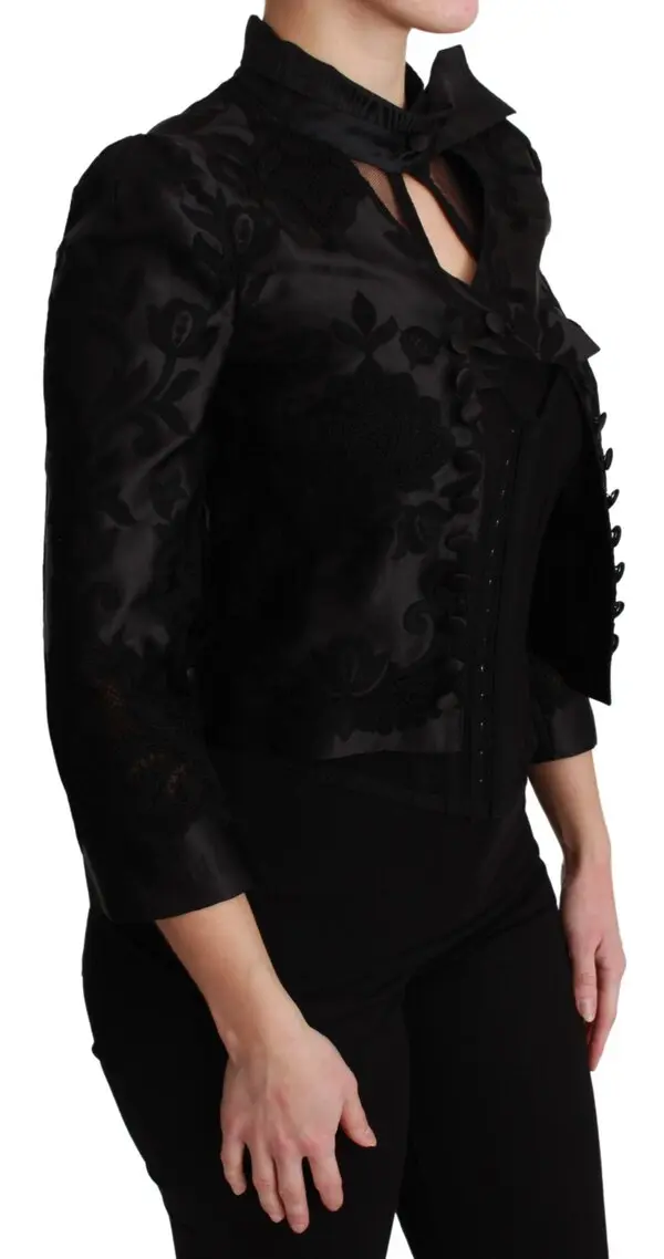 Dolce & Gabbana Floral Jacquard Blazer Silk Jacket
