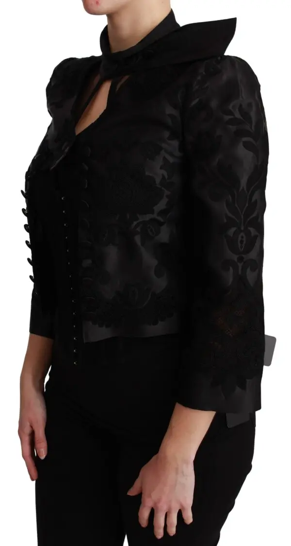 Dolce & Gabbana Floral Jacquard Blazer Silk Jacket
