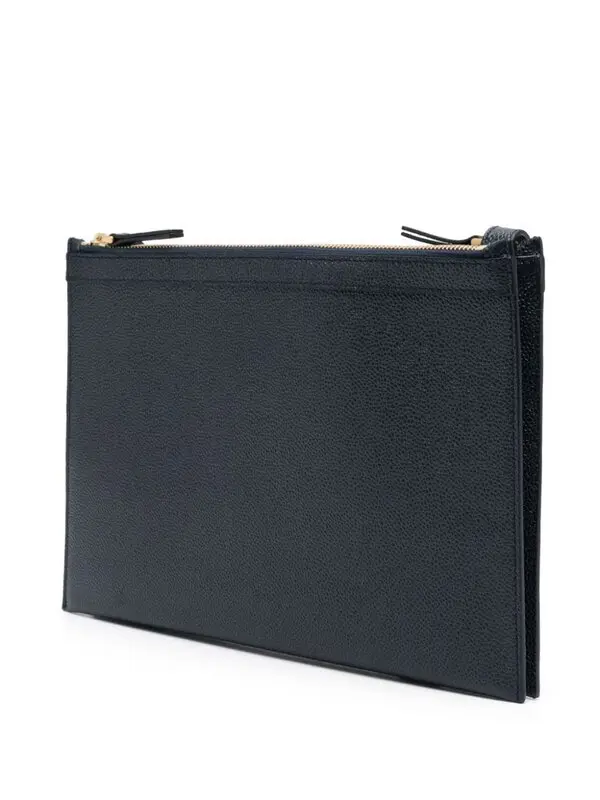 Thom Browne Logo-print Leather Cross Body Bag - Navy