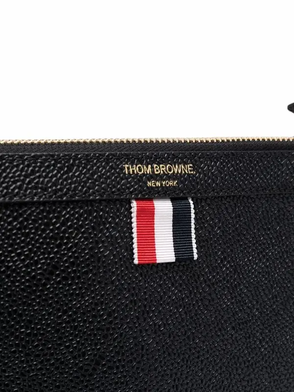 Thom Browne Logo-print Leather Cross Body Bag - Navy