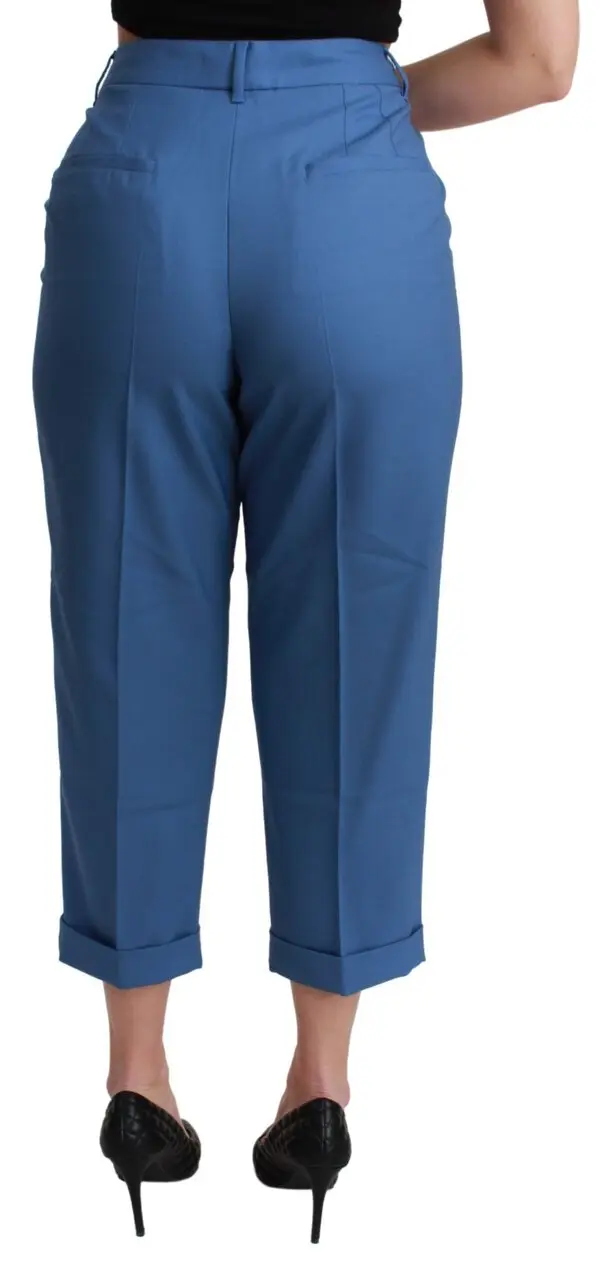 Dolce & Gabbana Pleated Wool Cuffed Cropped Trousers