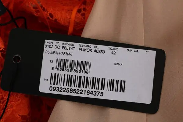 Dolce & Gabbana Floral Ricamo Sheath Long Dress - Orange