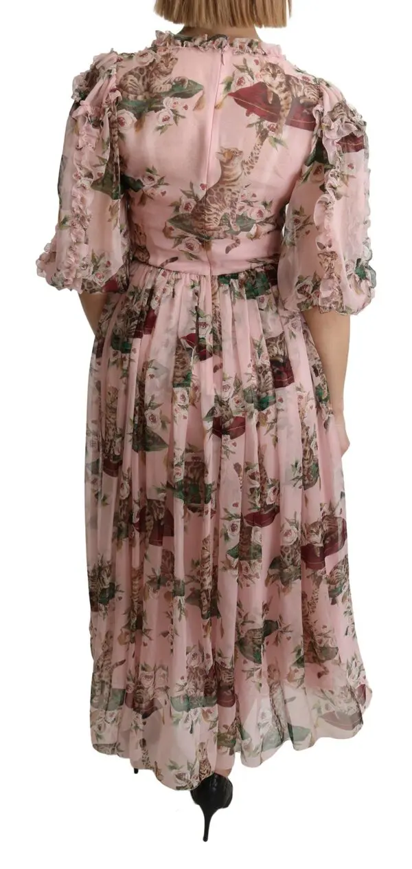 Dolce & Gabbana Bengal Cat Print A-line Maxi Dress