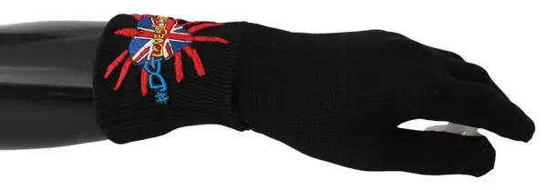 Dolce & Gabbana Dlondon Embroidered Gloves - Black