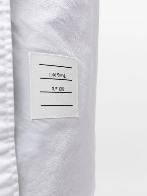 Thom Browne Logo-patch Cotton Shirtdress - White