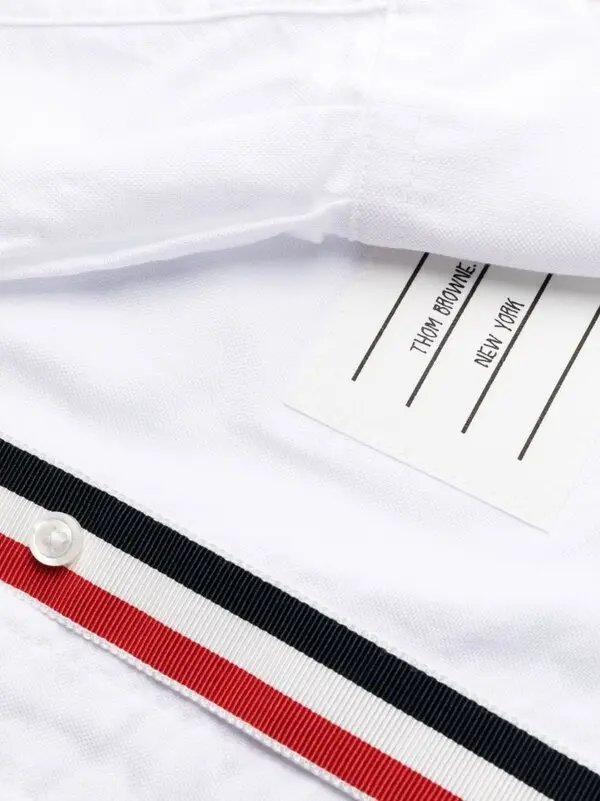 Thom Browne Logo-patch Cotton Shirtdress - White