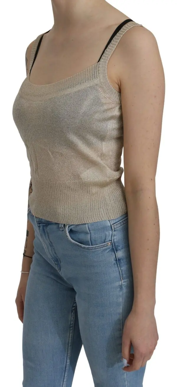 Byblos Sleeveless Spaghetti Strap Sheer Tank Top