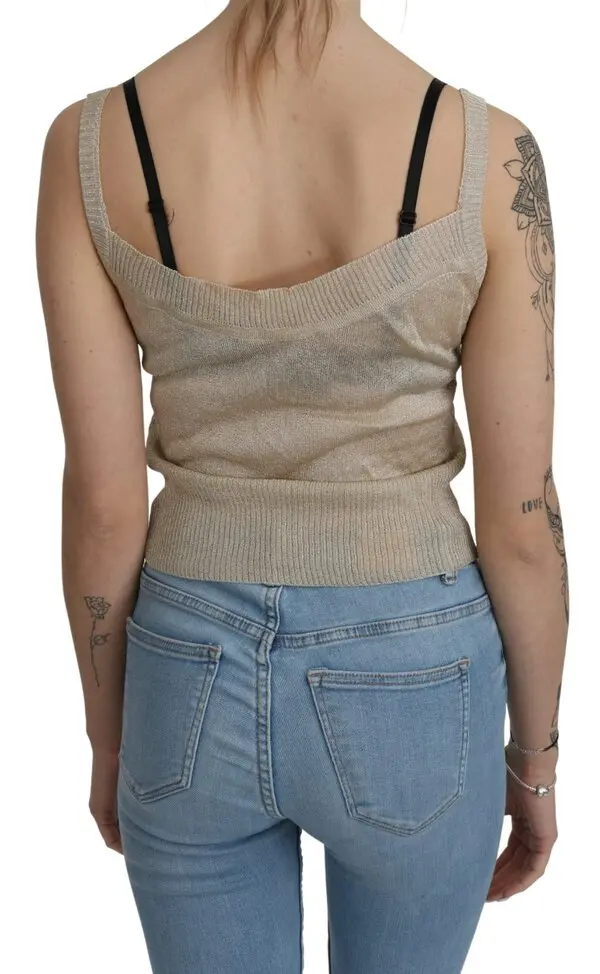 Byblos Sleeveless Spaghetti Strap Sheer Tank Top
