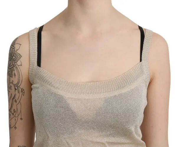 Byblos Sleeveless Spaghetti Strap Sheer Tank Top