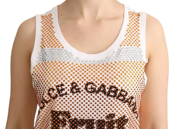 Dolce & Gabbana Crystal Embellished Cotton Tank Top