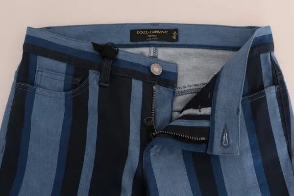 Dolce & Gabbana Striped Cotton Slim Jeans