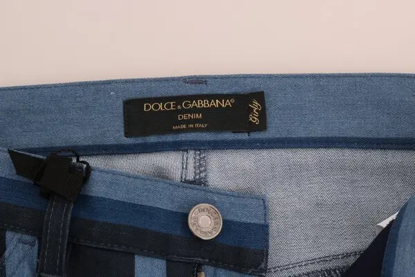 Dolce & Gabbana Striped Cotton Slim Jeans