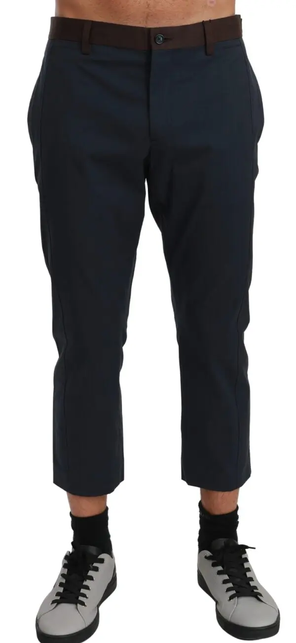 Dolce & Gabbana Striped Cropped Trousers - Brown