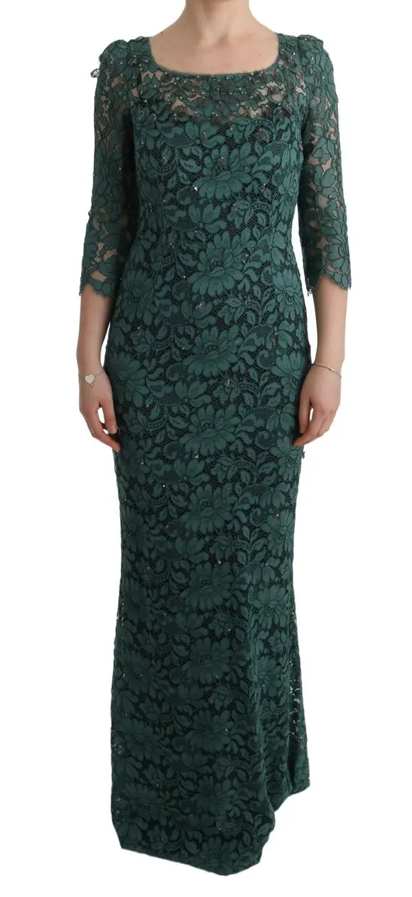 Dolce & Gabbana Floral Crystal Ricamo Sheath Dress