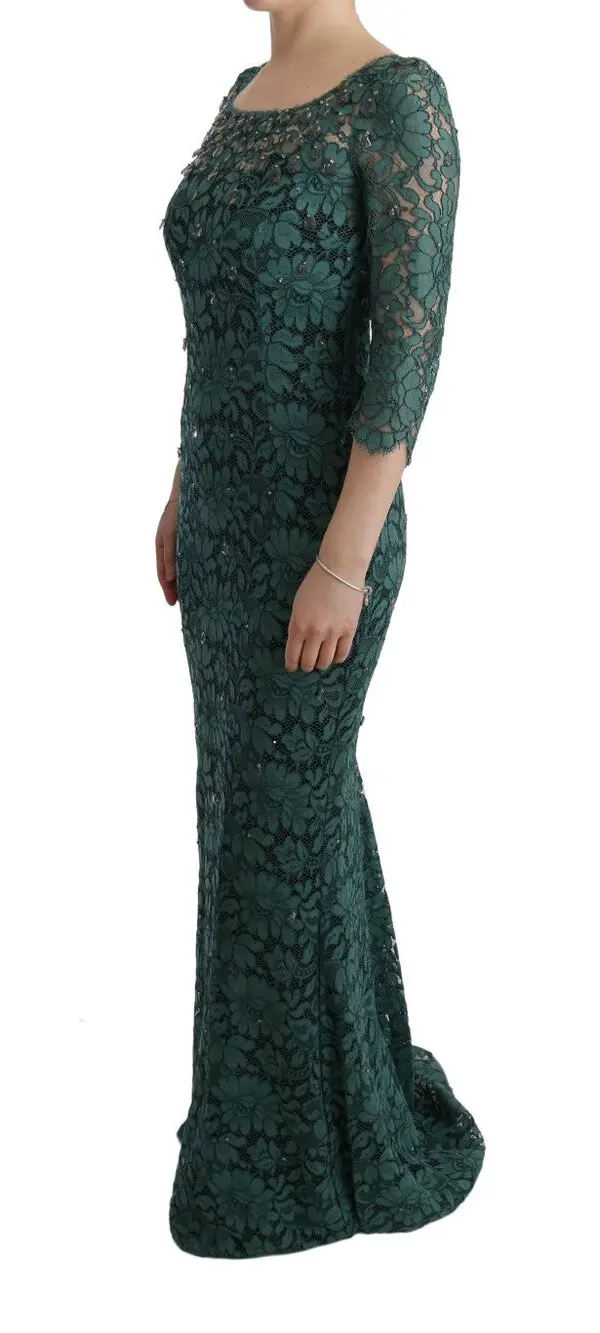 Dolce & Gabbana Floral Crystal Ricamo Sheath Dress