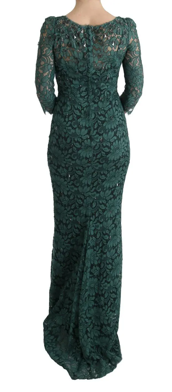 Dolce & Gabbana Floral Crystal Ricamo Sheath Dress