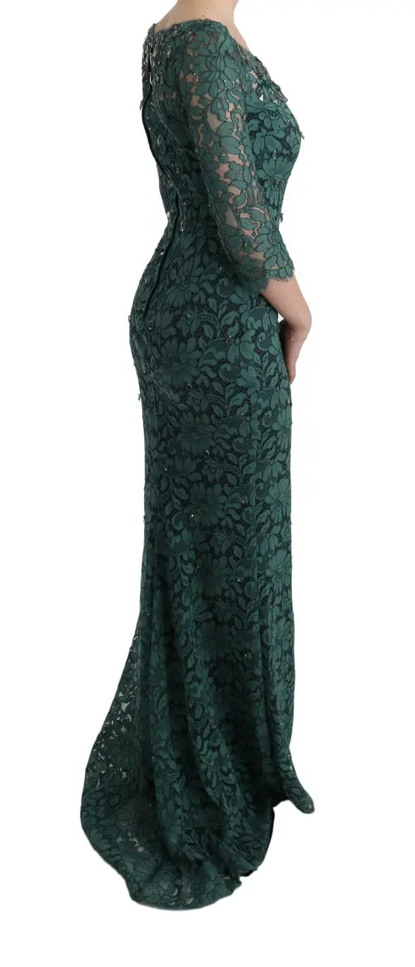 Dolce & Gabbana Floral Crystal Ricamo Sheath Dress