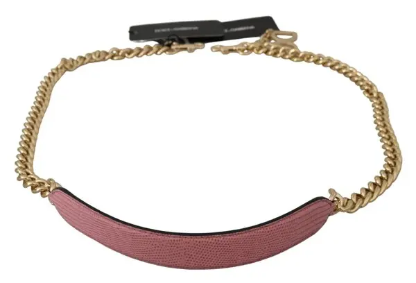 Dolce & Gabbana Leather Shoulder Strap With Chain Detail - Pink