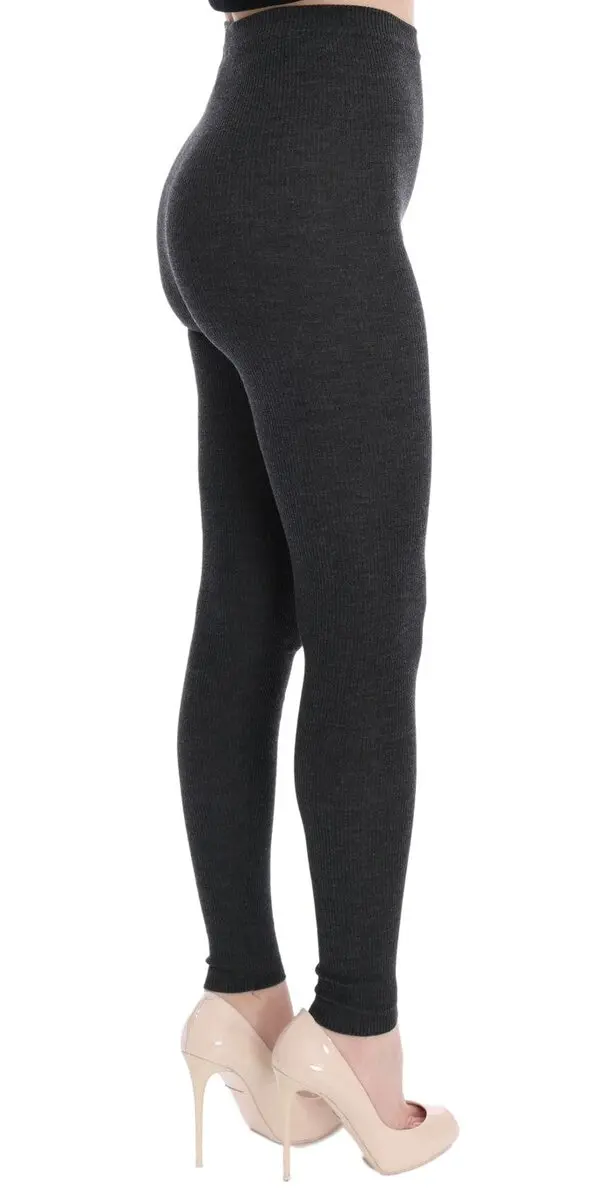 Dolce & Gabbana Wool Ribbed High Waist Tights