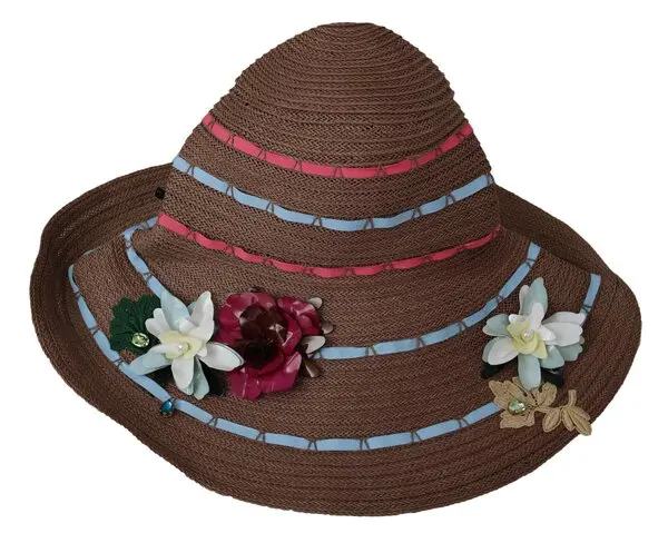 Dolce & Gabbana Floral Wide Brim Straw Hat
