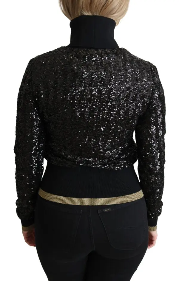 Dolce & Gabbana Sequined Knitted Turtleneck Pullover