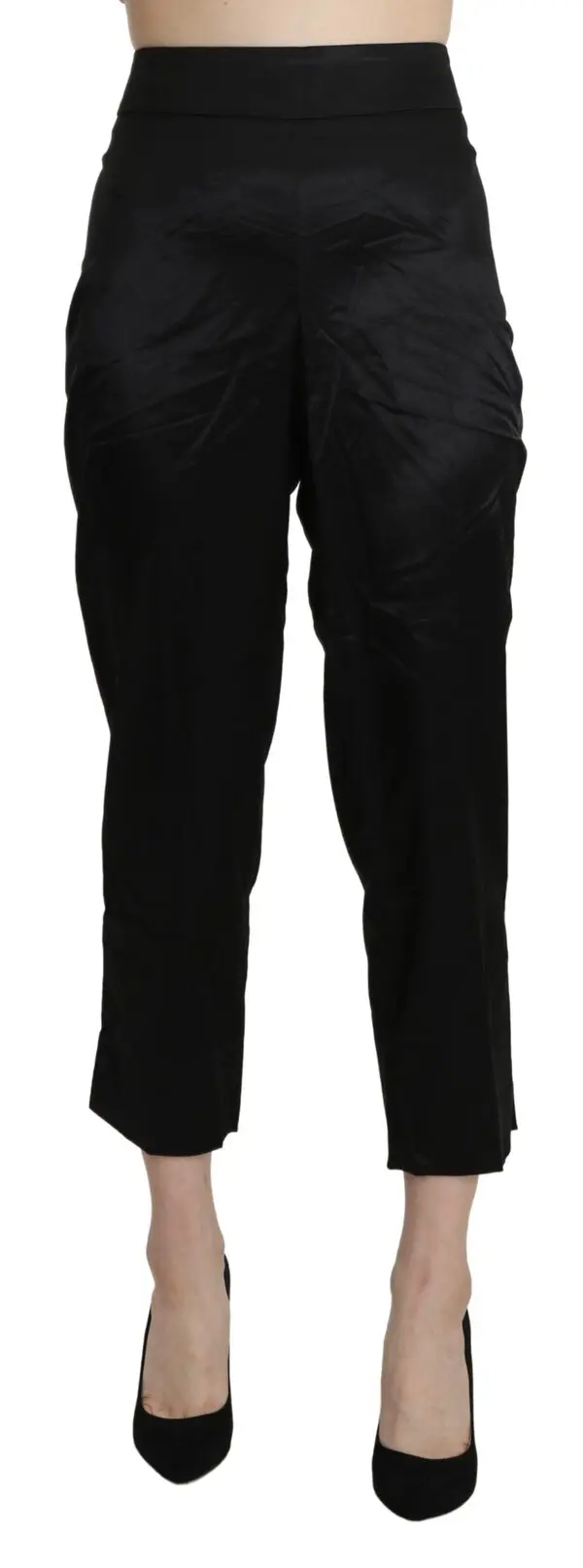 BENCIVENGA High Waist Straight Cropped Trousers