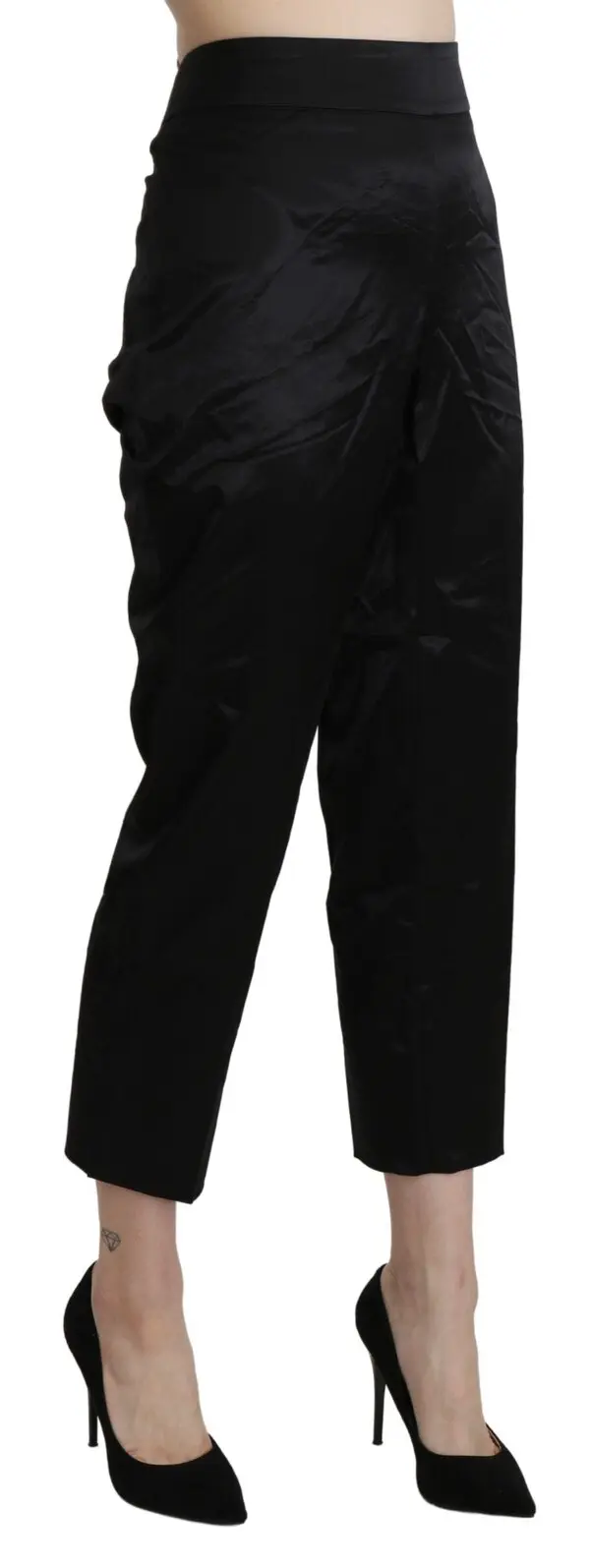 BENCIVENGA High Waist Straight Cropped Trousers
