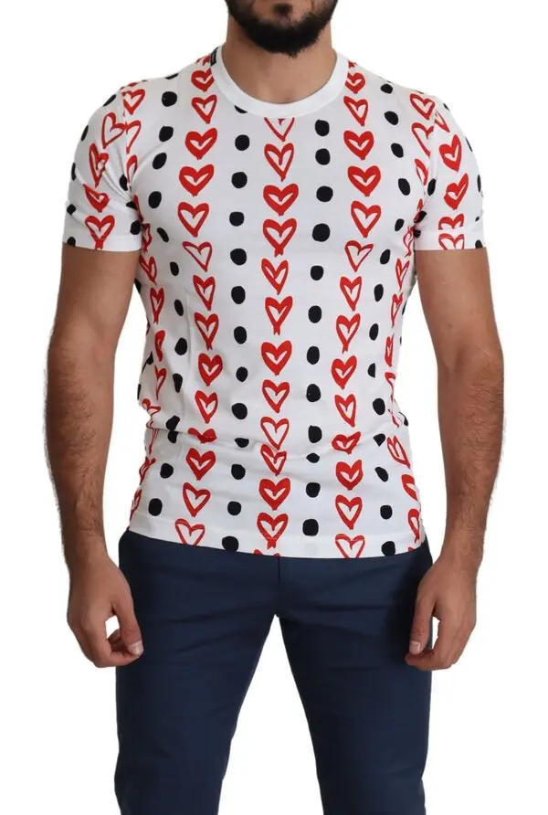 Dolce & Gabbana Hearts Print Cotton Top T-shirt