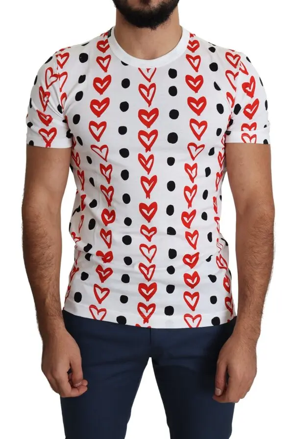 Dolce & Gabbana Hearts Print Cotton Top T-shirt