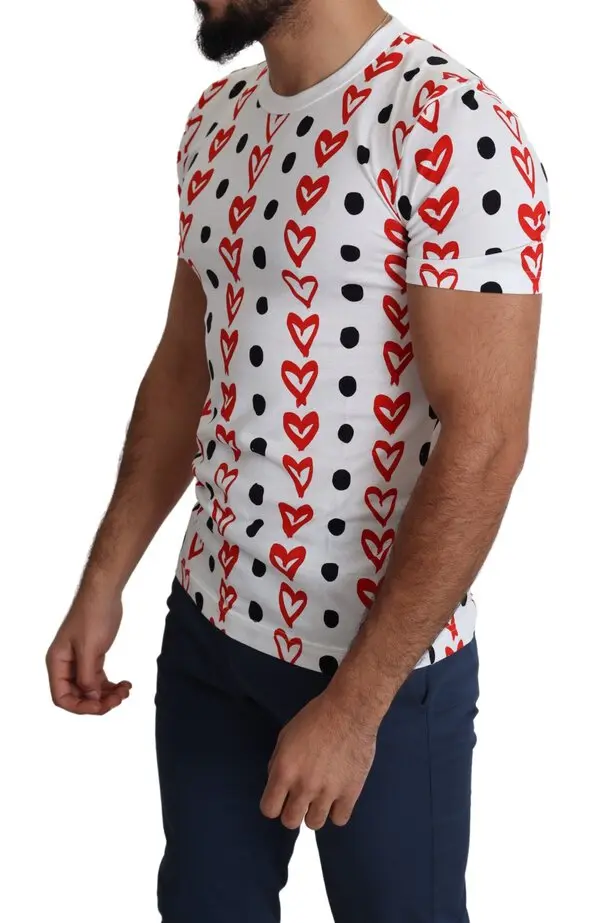 Dolce & Gabbana Hearts Print Cotton Top T-shirt