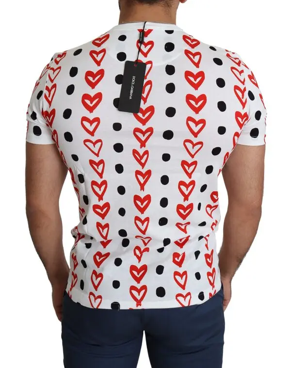 Dolce & Gabbana Hearts Print Cotton Top T-shirt