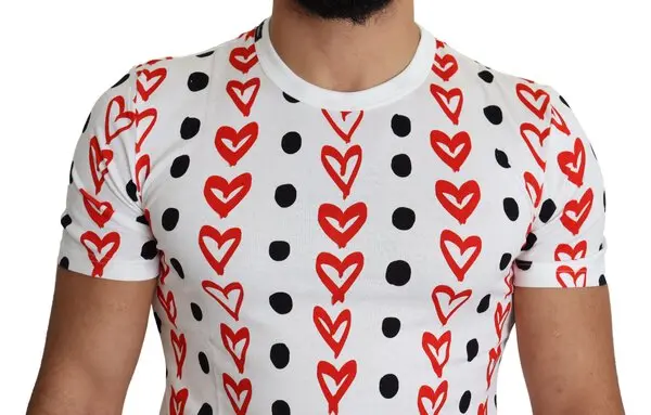 Dolce & Gabbana Hearts Print Cotton Top T-shirt
