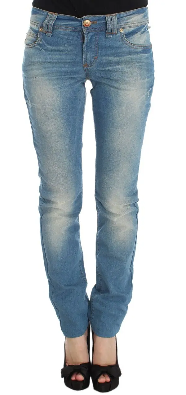 John Galliano Wash Cotton Blend Slim Fit Jeans - Blue
