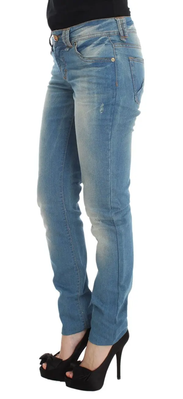 John Galliano Wash Cotton Blend Slim Fit Jeans - Blue