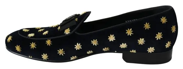 Dolce & Gabbana Velvet Crown Embellished Loafers