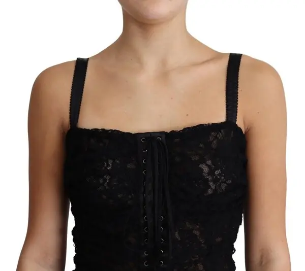 Dolce & Gabbana Floral Lace Bustier Mini Dress