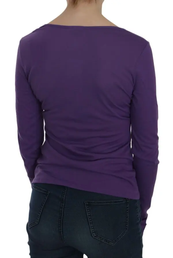 EXTE Crystal Embellished Long Sleeve Top - Purple