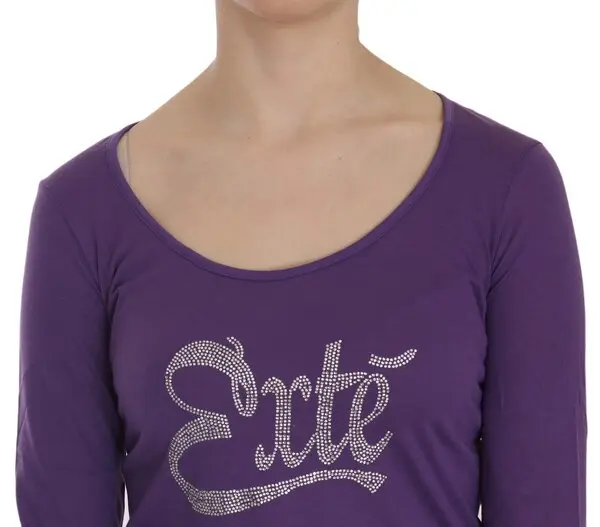 EXTE Crystal Embellished Long Sleeve Top - Purple