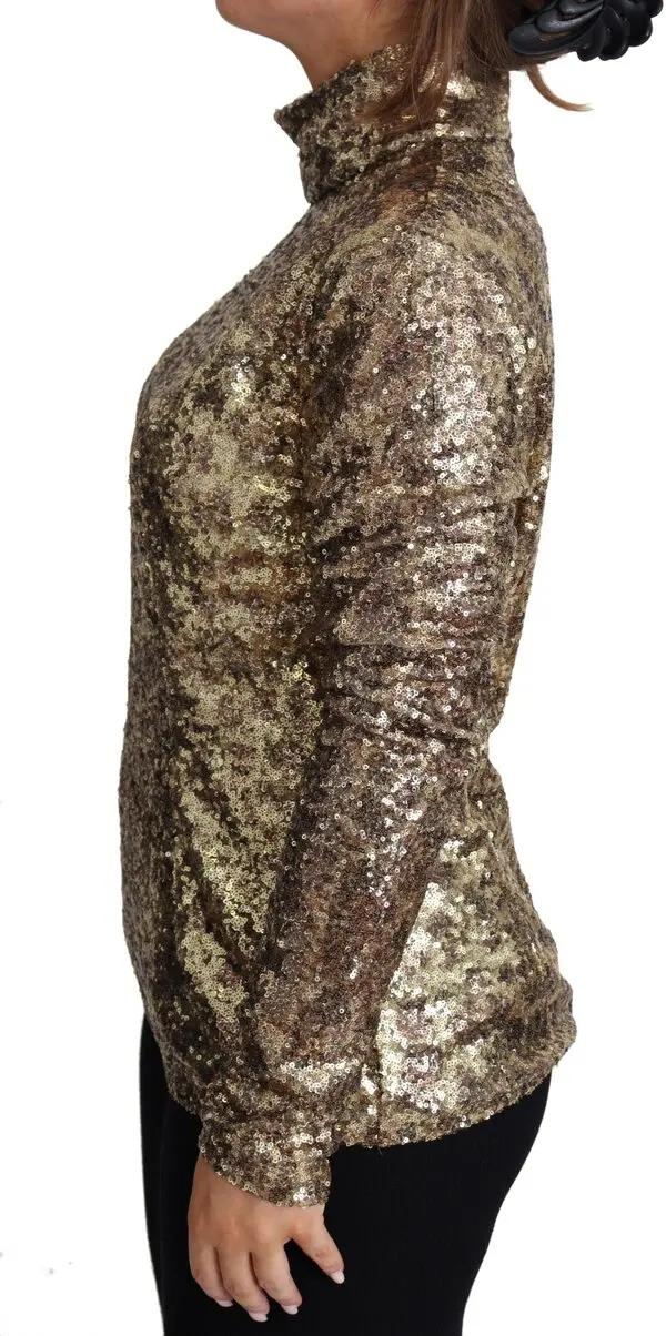 Dolce & Gabbana Leopard Sequined Turtleneck Sweater