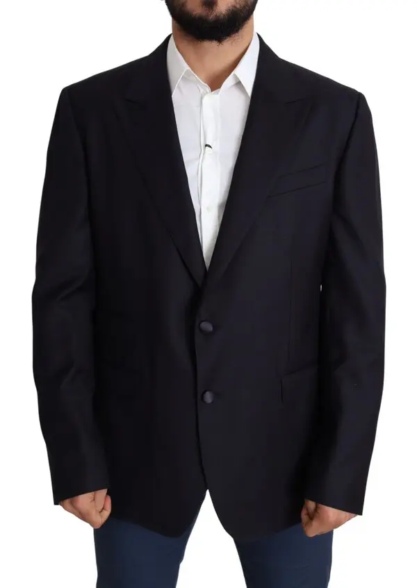 Dolce & Gabbana Wool Single Breasted Napoli Blazer - Black