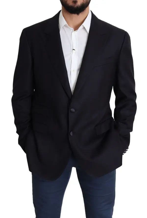 Dolce & Gabbana Wool Single Breasted Napoli Blazer - Black