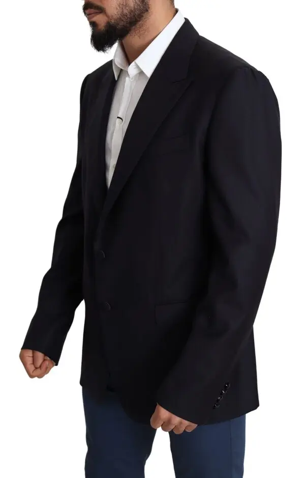 Dolce & Gabbana Wool Single Breasted Napoli Blazer - Black