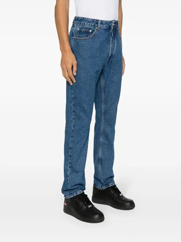 Palm Angels Monogram-embossed Straight-leg Jeans