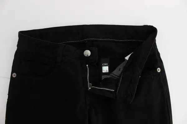 Costume National Cotton Slim Fit Bootcut Jeans