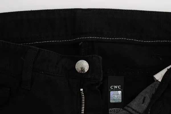 Costume National Cotton Slim Fit Bootcut Jeans