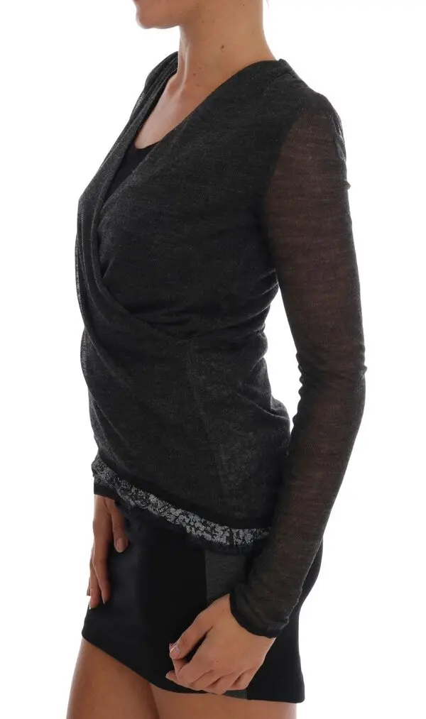 Ermanno Scervino Wool Lace Long Sleeve Top