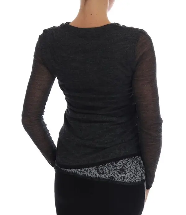 Ermanno Scervino Wool Lace Long Sleeve Top
