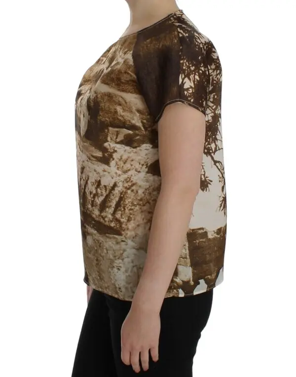 Dolce & Gabbana Taormina Silk Blouse - Brown