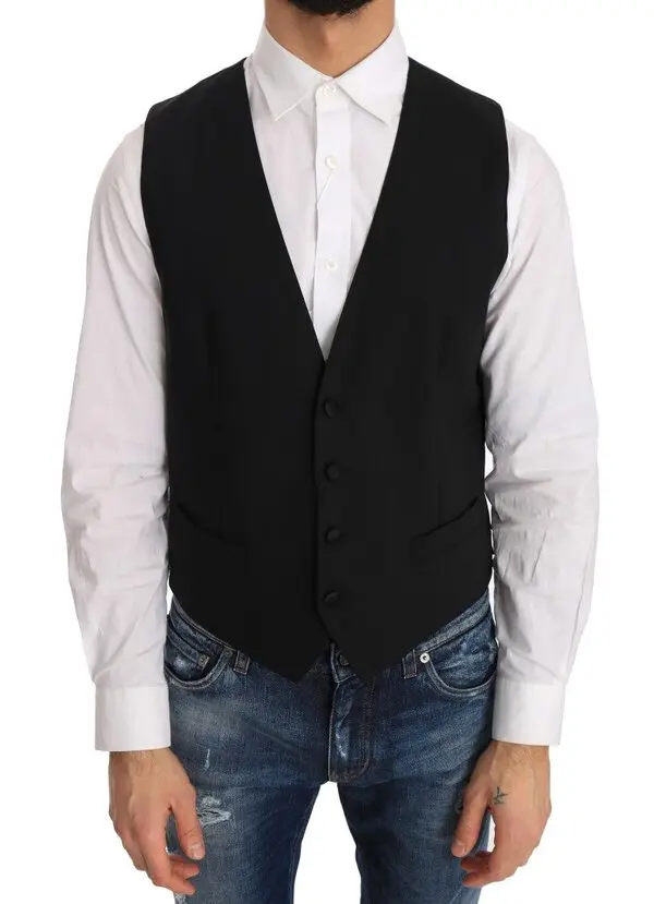 Dolce & Gabbana Slim Fit Vest - Black