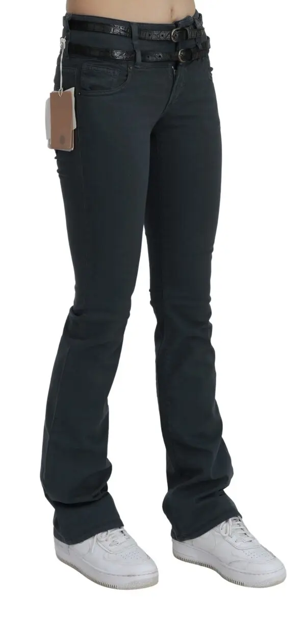 John Galliano Mid Waist Slim Flared Denim Trousers - Red